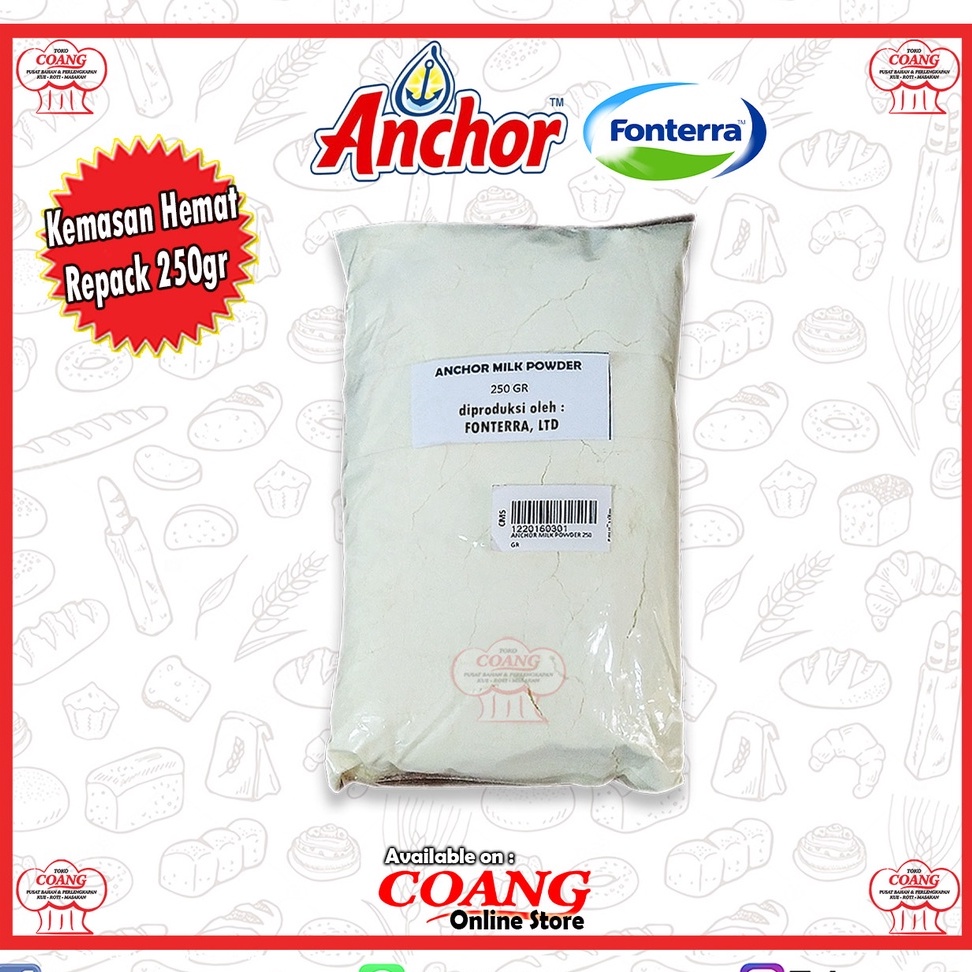 Jual ANCHOR MILK POWDER 250 GR - SUSU BUBUK ANCHOR - SUSU KUE - COANG ...