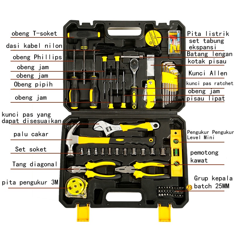 Jual Hand Toolset Tool Kit Set Toolkit Toolbox Tool Set Tool Box ...
