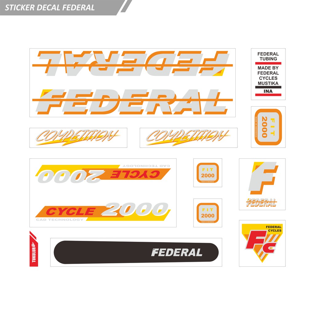 Jual STIKER DECAL SEPEDA FEDERAL COMPETITION | Shopee Indonesia