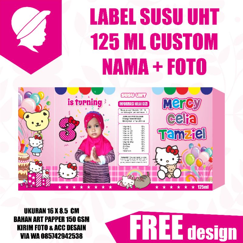 Jual LABEL SUSU UHT 110ml TEMA CUSTOM | Shopee Indonesia