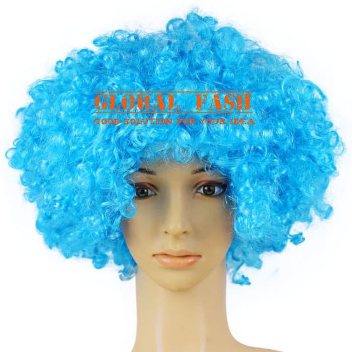 Jual Wig biru/ wig kribo/ Wig Badut / Wig Cosplay/ Rambut Palsu full ...