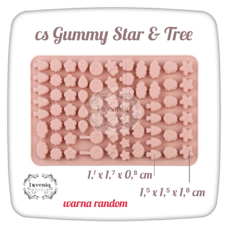 Jual cetakan silikon gummy Star & Tree pohon bintang bunga lolipop ...