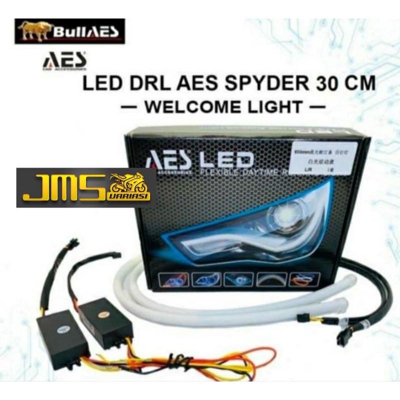 Jual lampu alis DRL bull aes spider plus welcome 30 cm putih biru ice ...