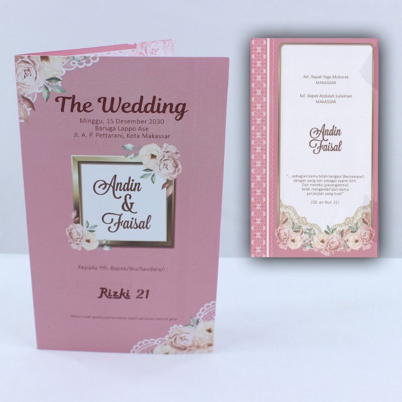 Jual Undangan Pernikahan / Khitan Murah Desain Simple Elegan Bunga ...