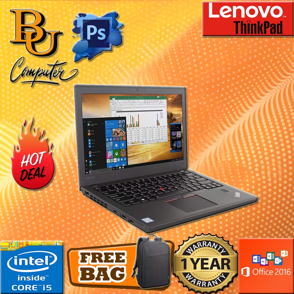 Jual LENOVO THINKPAD X270 LAPTOP 12.5 INCH - CORE i5 - 7200U / 8GB DDR4 RAM/ 256GB SSD/ WINDOW ...