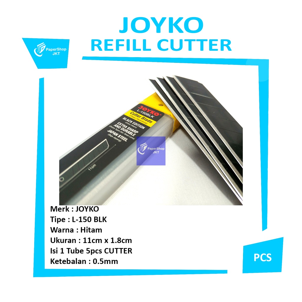 Jual JOYKO - Cutter Refill L-150 Black- Hitam Ukuran Besar - Tube ...