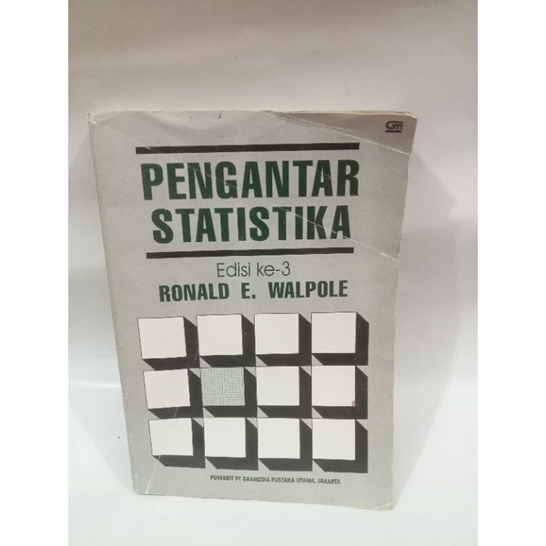 Jual buku pengantar statistika edisi ketiga karangan Ronald e walpole ... Jual buku pengantar statistika edisi ketiga karangan Ronald e walpole ...