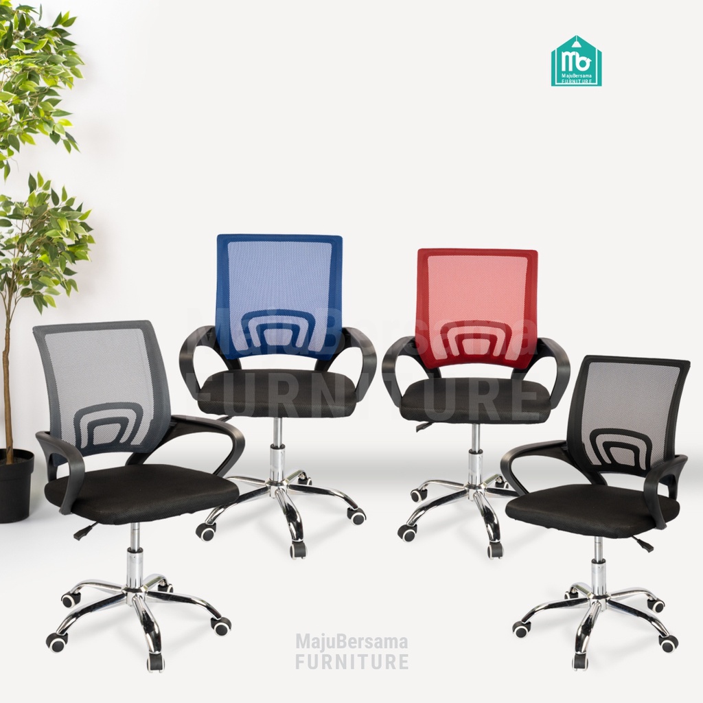 Jual Kursi Kantor Jaring / Kursi Staff/Kursi Putar Hidrolis kaki chrome ...