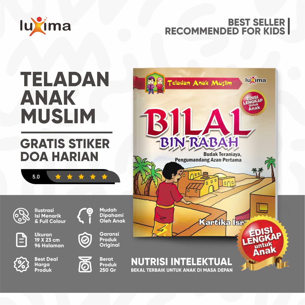 Jual Kisah Bilal Bin Rabah - Seri Teladan Anak Muslim 8 / Buku Cerita Sejarah Islam Bergambar ...