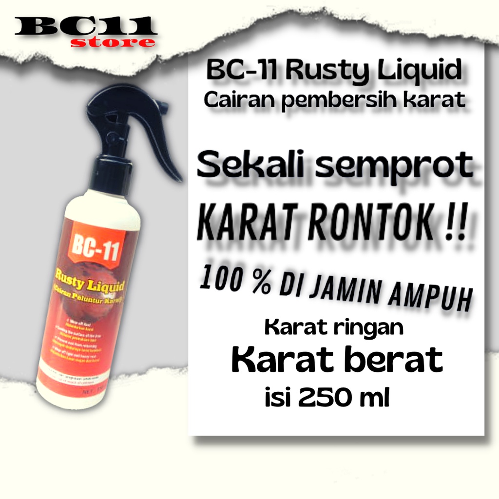 Jual BC-11 Rusty Liquid Cairan Pembersih Penghilang Anti Karat Besi Stainless Steel Mesin Motor ...