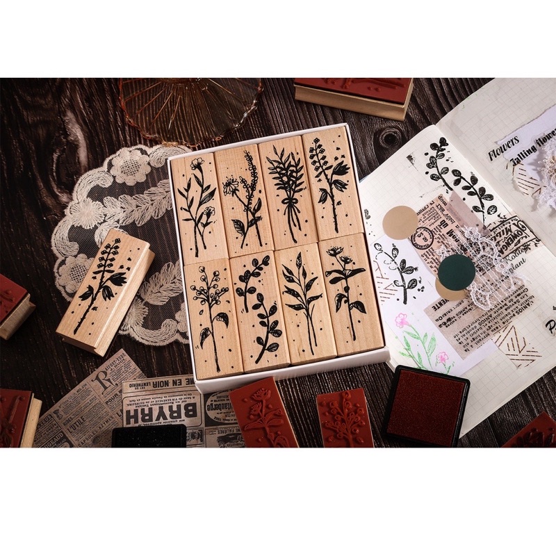 Jual ECER wooden stamp stempel kayu for journaling bujo scrapbook ...