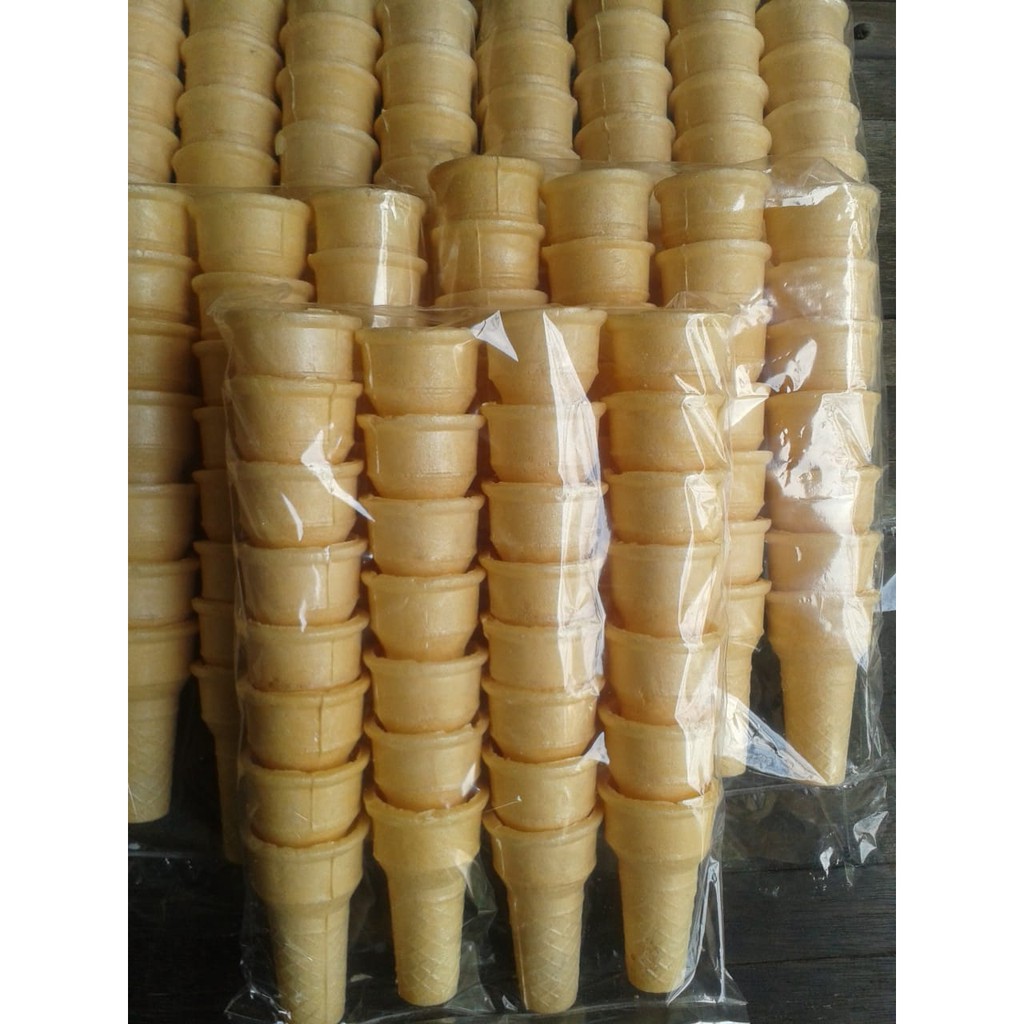 Jual Cone McD Tanggung 90 pcs + Bubble Wrap No COD(Krupuk Es Krim ...