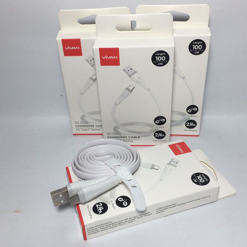 Jual Kabel Data USB Type C / Micro VIVAN SC100s Fast Charging 1 Meter ...