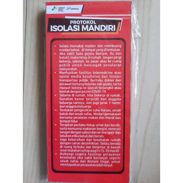 Jual Brosur Protokol Kesehatan Isolasi Mandiri Prokes | Shopee Indonesia