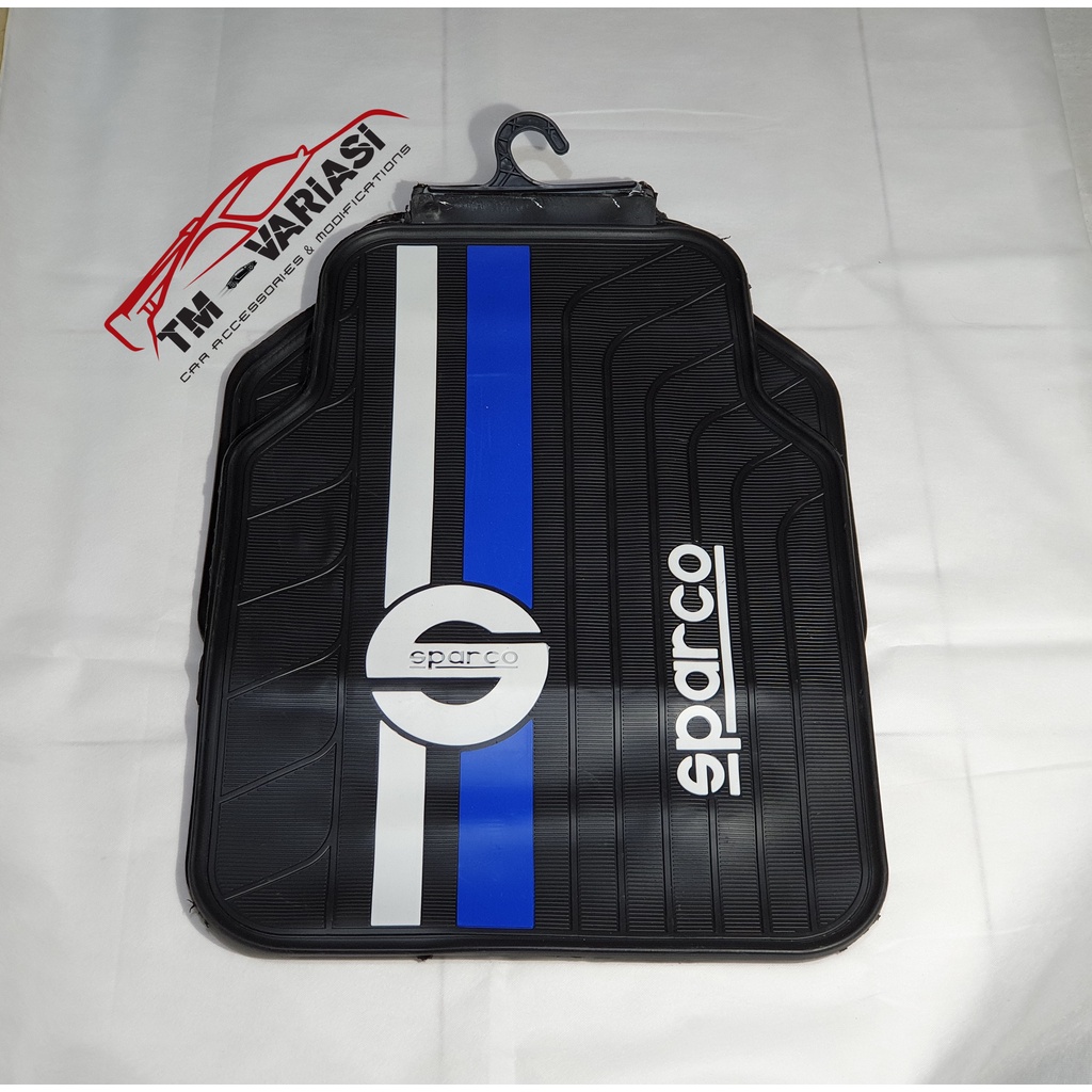 Jual Import Karpet Mobil Universal Motif S Dasar Hitam List Biru Dan ...