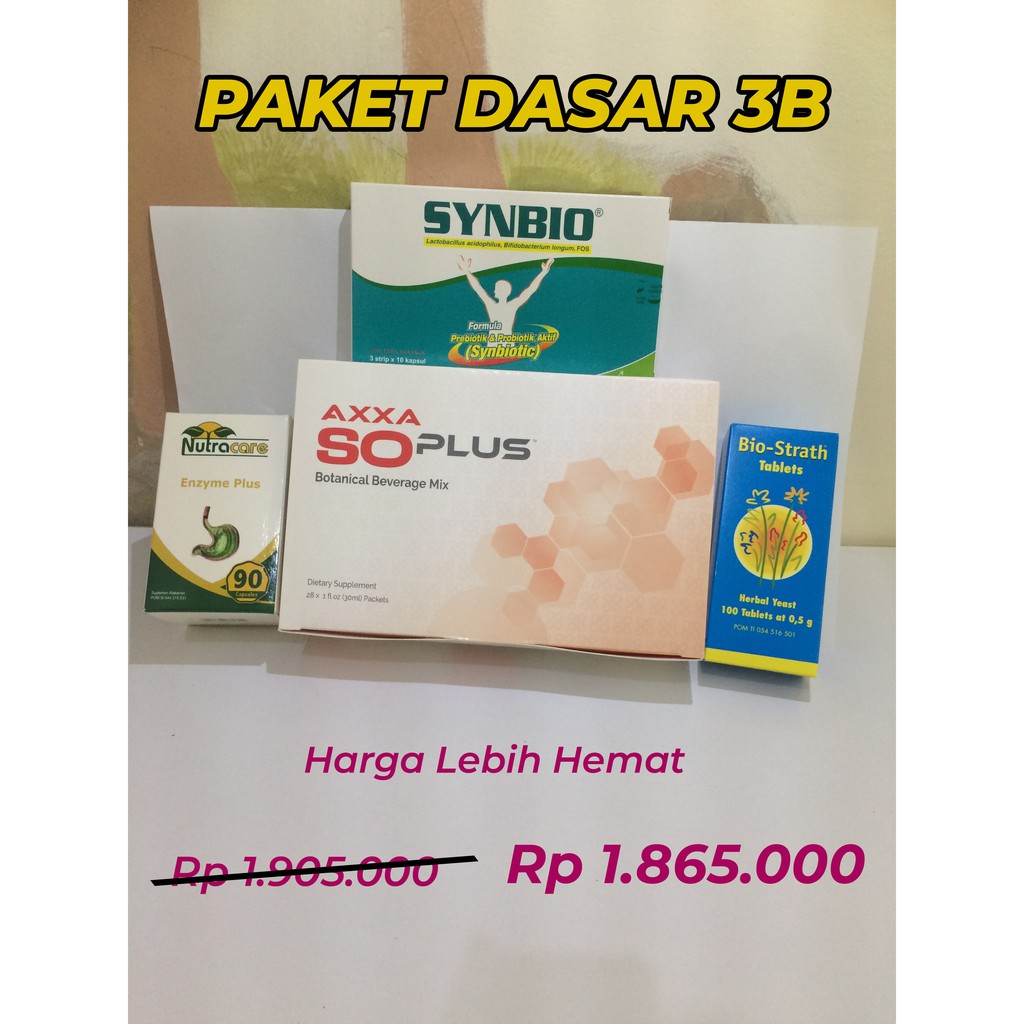Jual SYNBIO SUPER + NUTRACARE 90 + BIO STRATH + AXXA (PAKET DASAR 3B) | Shopee Indonesia