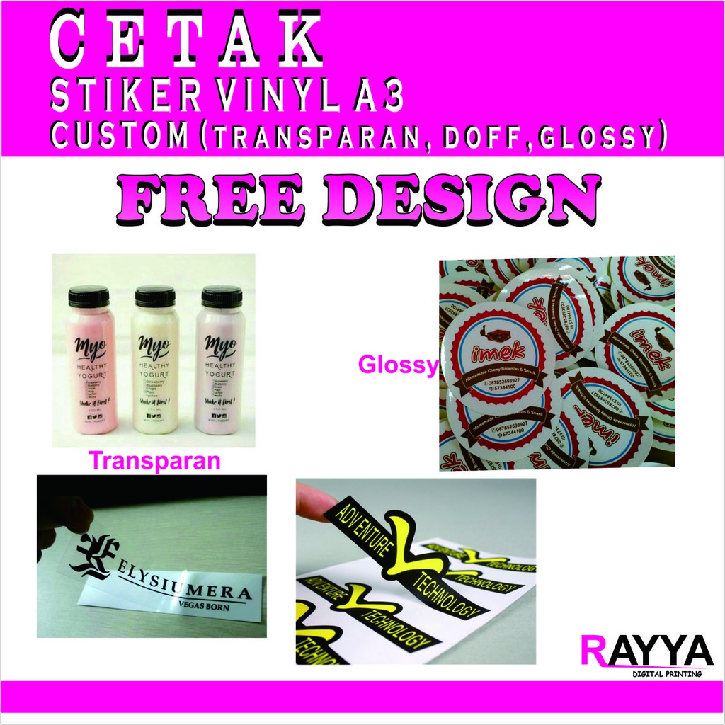 Jual Stiker Vinyl | Transparan | Doff | Glosyy | Murah | Rayya | Shopee ...
