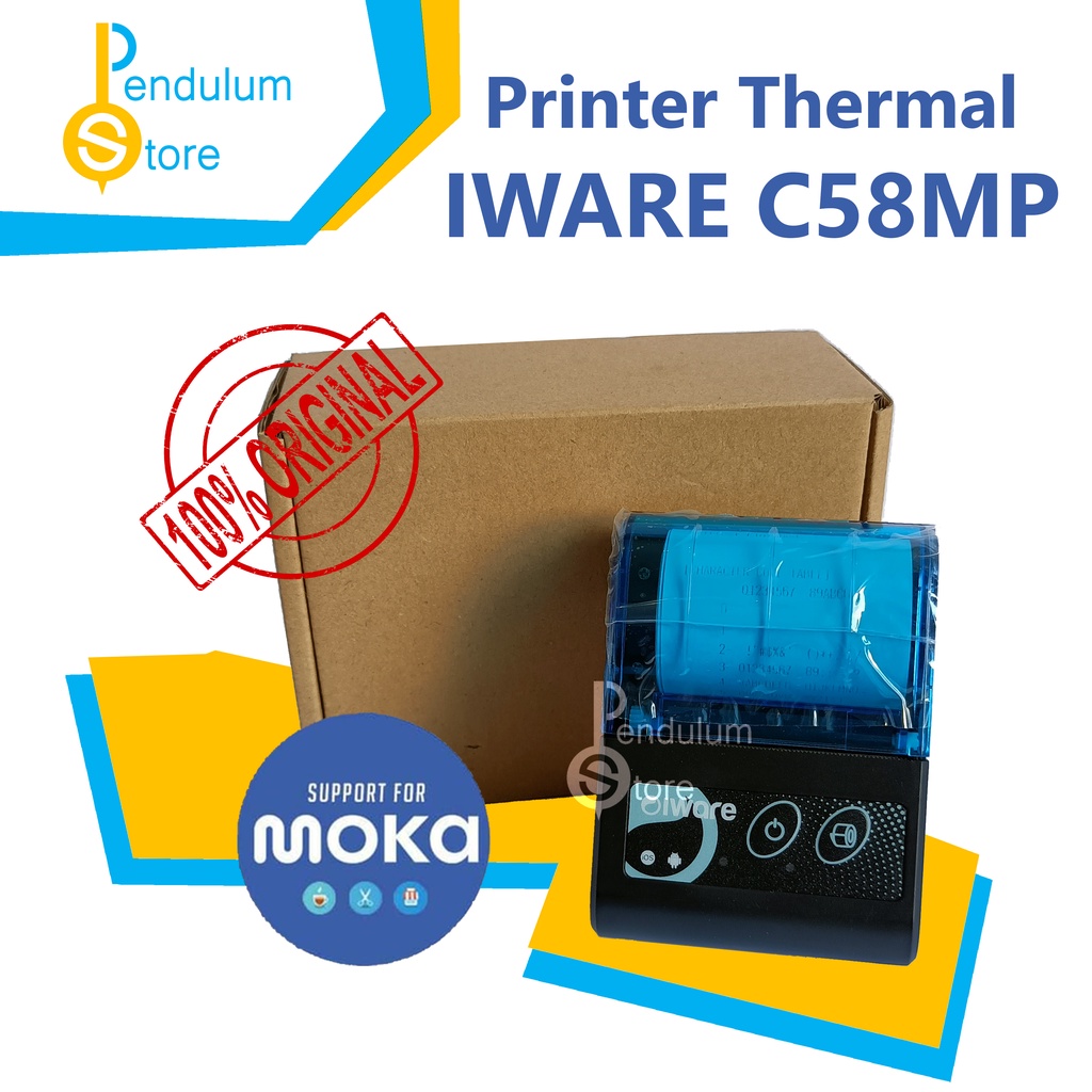 Jual IWARE C58MP Mini Printer Thermal Bluetooth With Battery Support ...