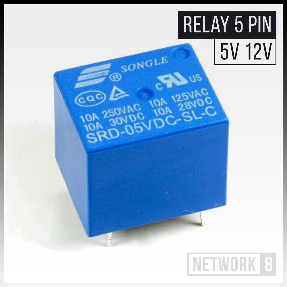 Jual RELAY 5V 12V DC 5 PIN KAKI 10A 05VDC 12VDC 5 12 VOLT | Shopee ...