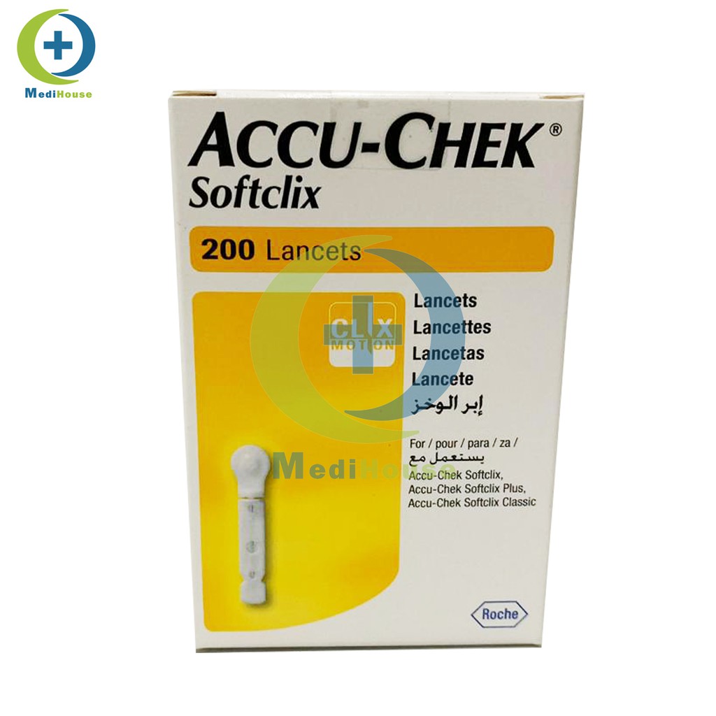 Jual Lancet Softclix Accu Check Isi 200 Performa & Active | Shopee ...
