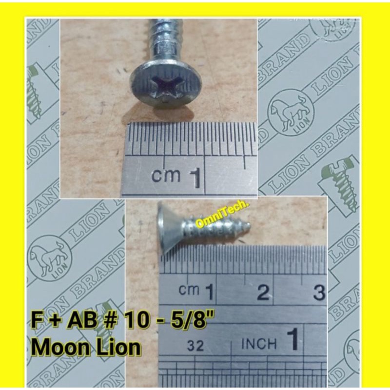 Jual "10 Pcs" Sekrup Tap Tapping Screw FAB FH Kepala Rata (+) Moon Lion 10x5/8" 10 x 5/8" ( 10x1 ...