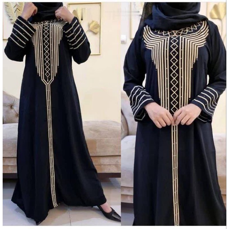 Jual Gallery Exclusive Abaya Hitam Gamis Bordir Dubai 445 Muslimah ...