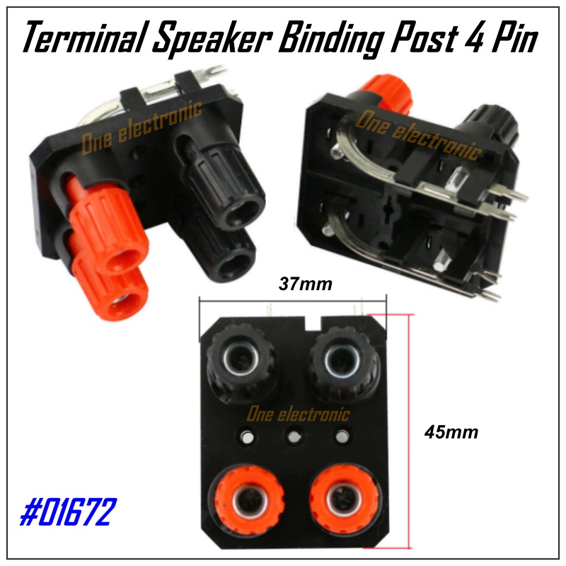 Jual Terminal Speaker Binding Post 4Pin Connector Stereo Audio Output ...