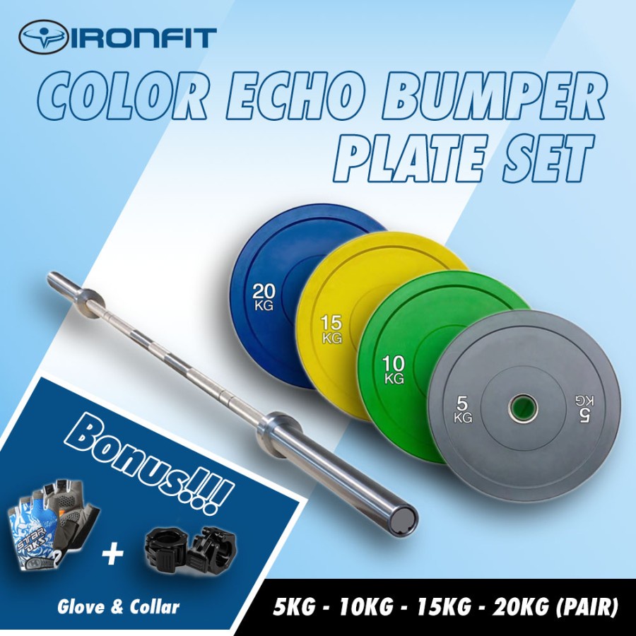Jual COLOR ECHO BUMPER PLATE SET IRONFIT 100KG | Shopee Indonesia