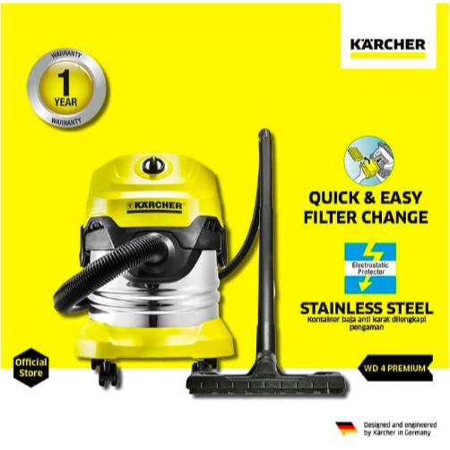 Jual Karcher WD 4 Premium *EU-I 1600 Watt Vacuum Cleaner Wet & Dry ...