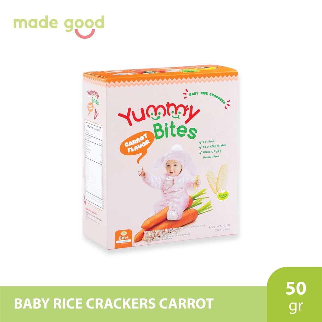 Jual Yummy Bites 50gr Baby Rice Crackers -Snack Biskuit Bayi Sehat 6 ...