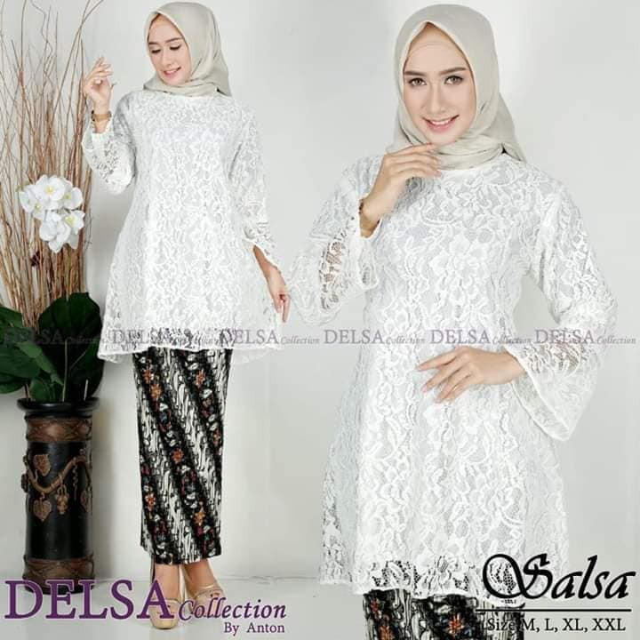 Jual KEBAYA BROKAT PUTIH KEBAYA MODERN KEBAYA MUSLIM | Shopee Indonesia