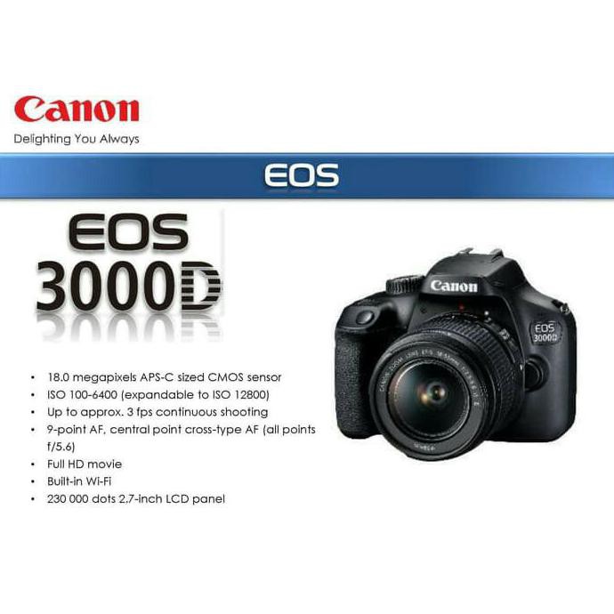 Jual CAMERA CANON DSLR EOS 3000 D KIT 18-55MM III - DATASCRIP murah ...
