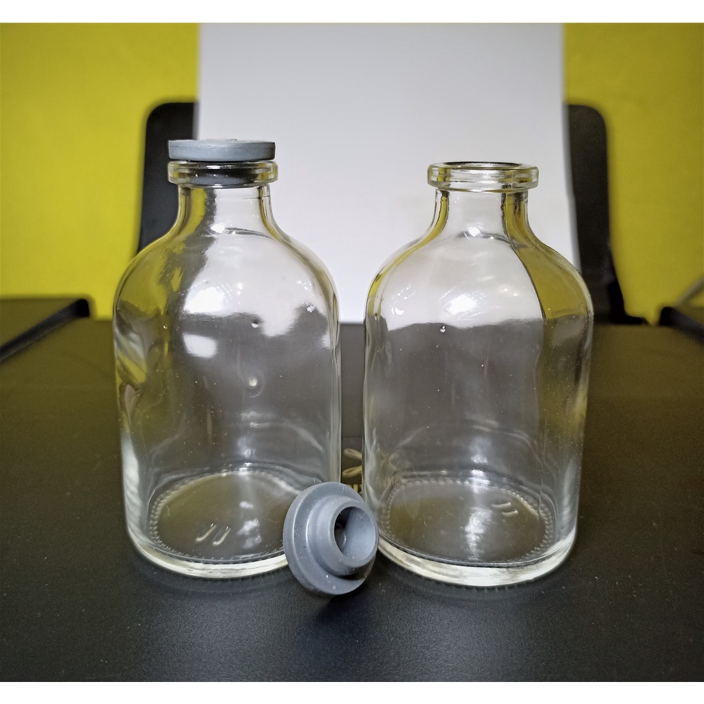 Jual Botol Kaca Vial 50ml BENING Tutup Karet | Shopee Indonesia