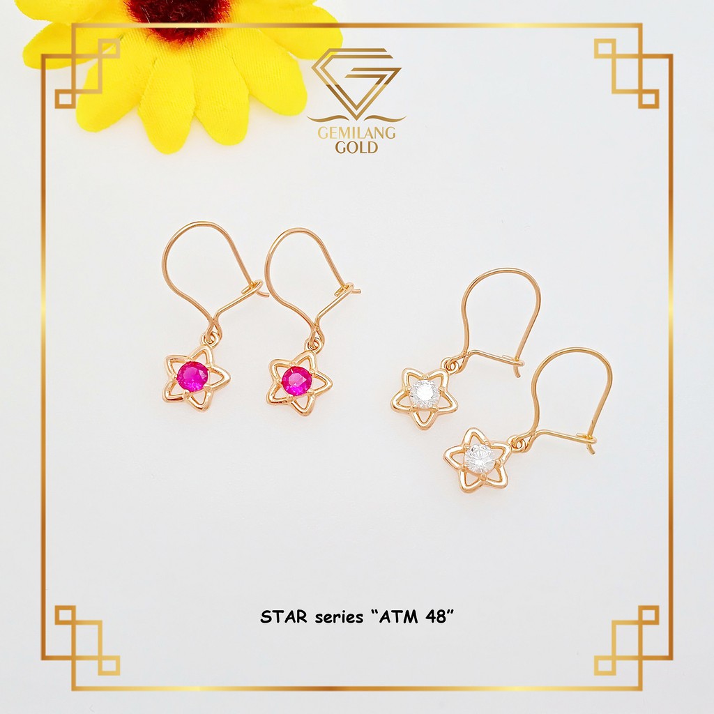 Jual ANTING EMAS KADAR 300 (6K) MODEL BINTANG ANTING WANITA DEWASA ...