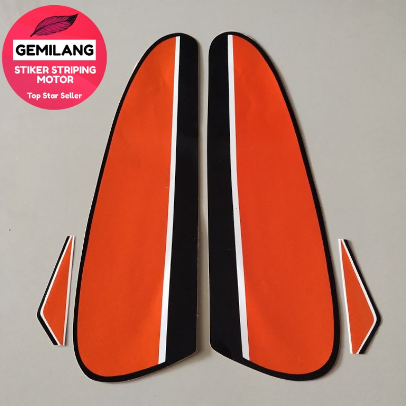 Jual Striping Decal Polet Sticker honda cb100 CB 100 gelatik jadul oren ...