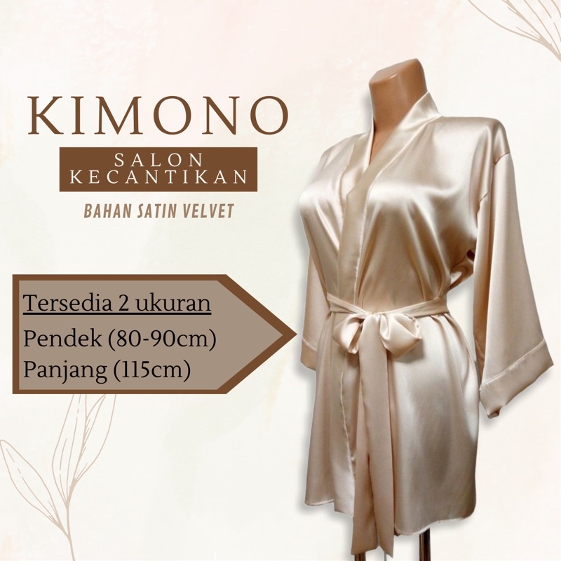 Jual Kimono Salon Spa Klinik Kecantikan Kimono Satin Panjang Kimono ...