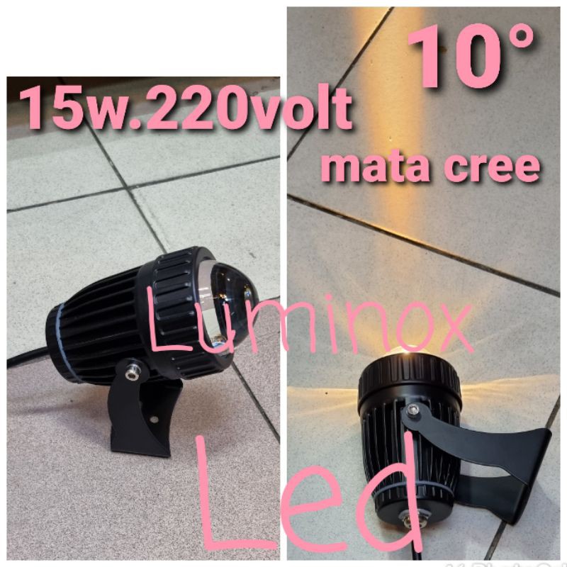 Jual spotlight dinding gedung led fokus 15w 15watt / sorot tiang tugu ...