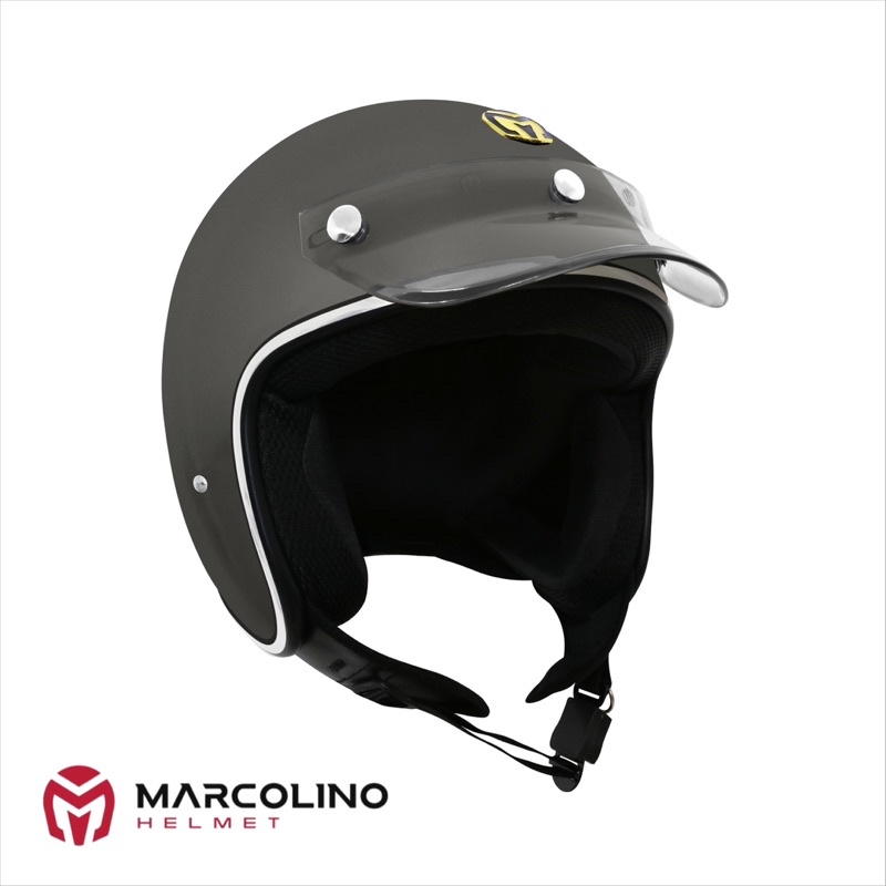 Jual Helm Bogo Retro Marcolino Classic Edition Abu-Abu Glossy SNI Japan ...