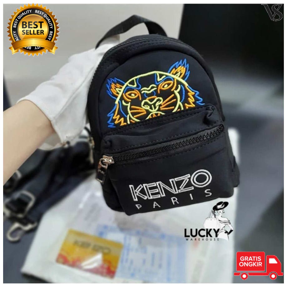 Jual Tas Handbag Wanita Kenzo Tiger Mini Backpack Neon Black - Original ...