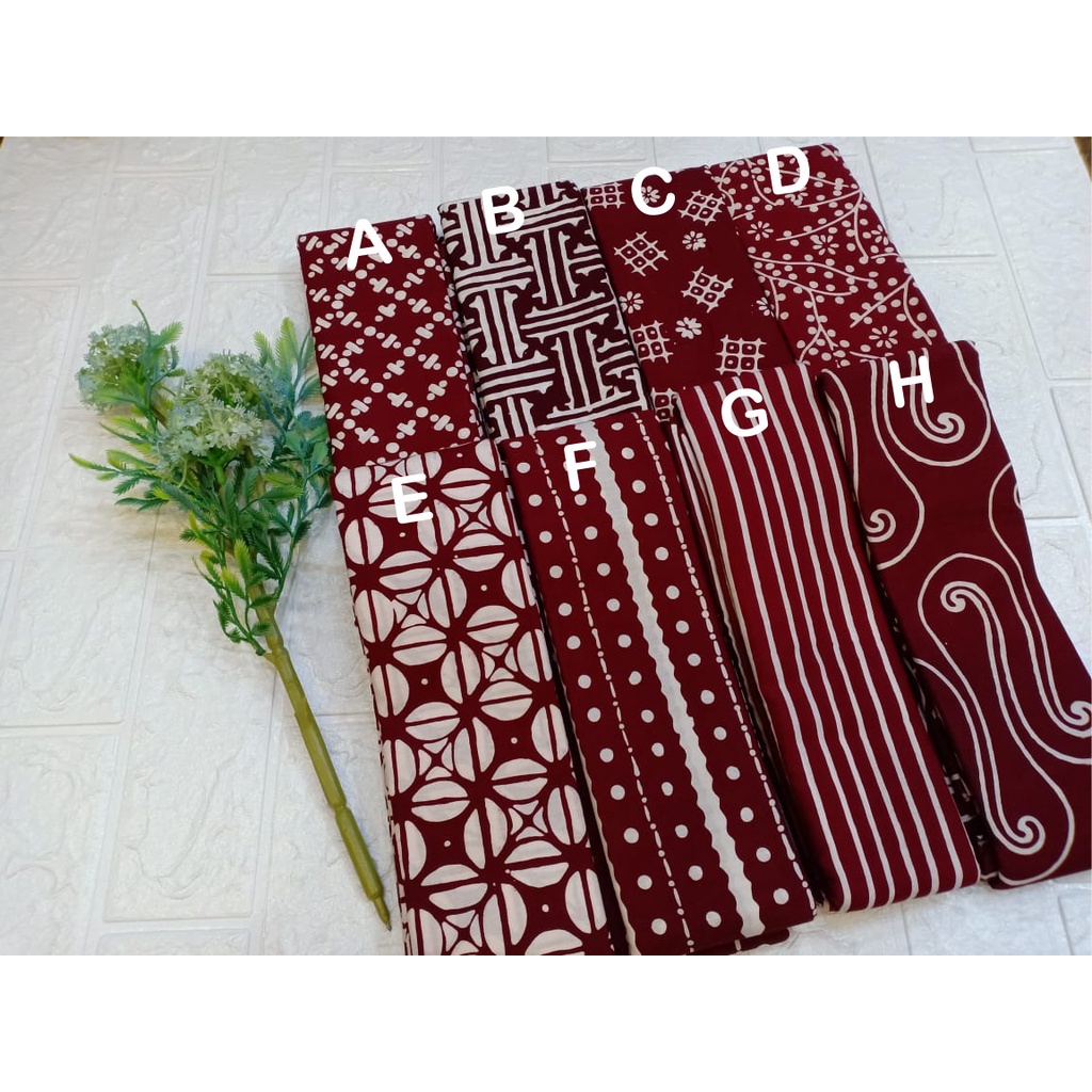 Jual Kain Batik Garutan Cap Warna Merah Maroon / Kain Batik Prima Halus ...