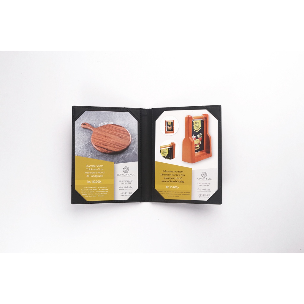 Jual CUSTOM BUKU MENU RESTORAN KULIT SIDE BY SIDE A4 MENU CAFE COFFEE ...