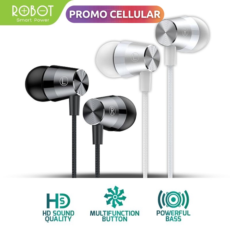 Jual Headset Robot RE101S 1.2M Earphone Subwoofer Bass Metal Wired ...