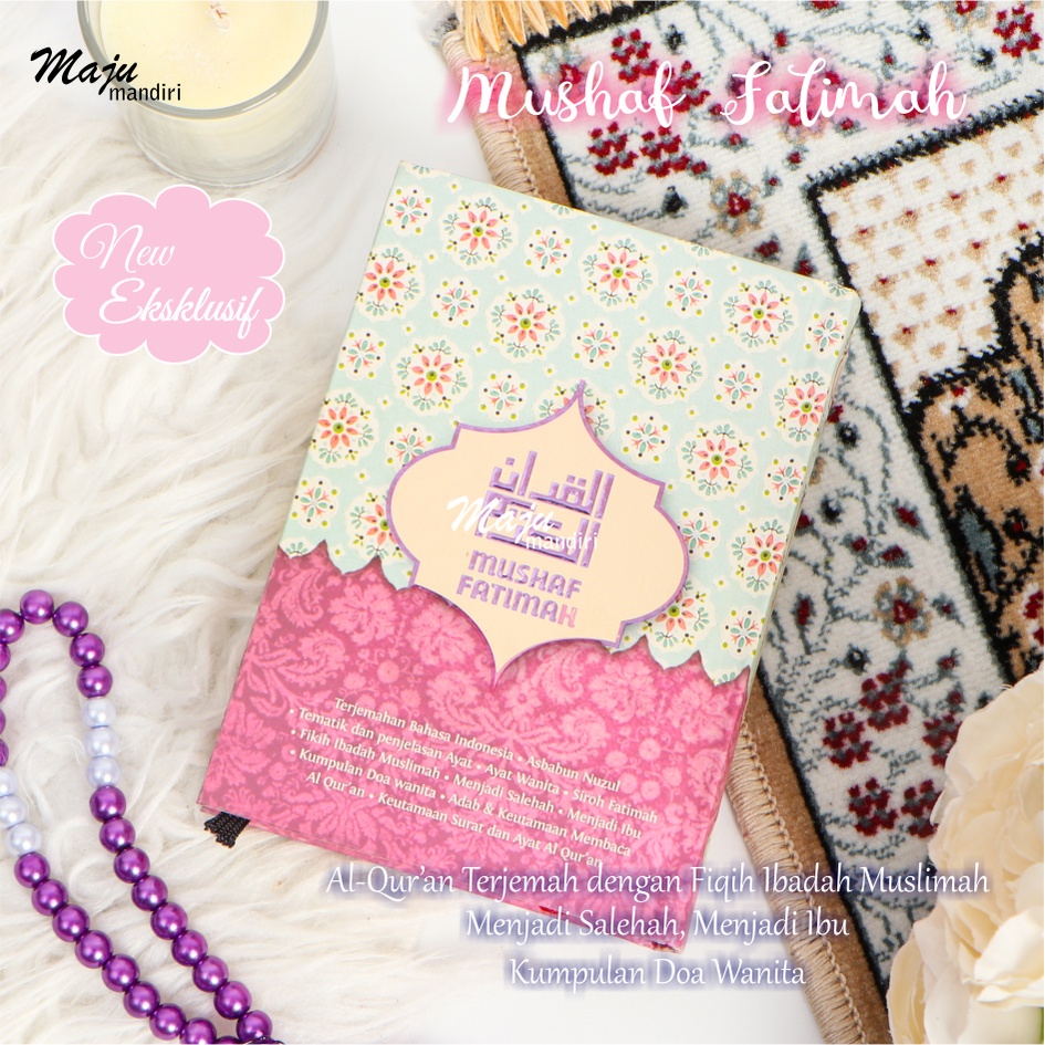Jual al quran terjemah mushaf fatimah hc ukuran a6 quran wanita pojok ...