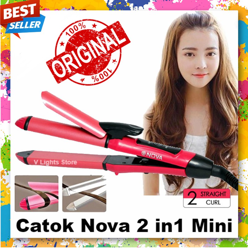 Jual Alat CATOK Rambut NOVA 2 IN 1 Curly Straight Lurus Keriting tipe ...