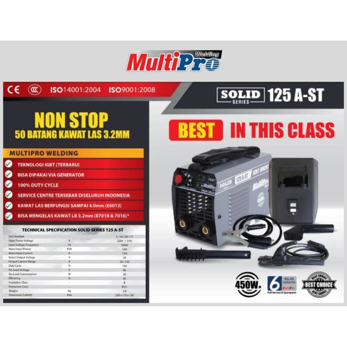 Jual MESIN TRAVO LAS LISTRIK INVERTER IGBT MULTIPRO SOLID 125 A-ST MMA SMAW | Shopee Indonesia