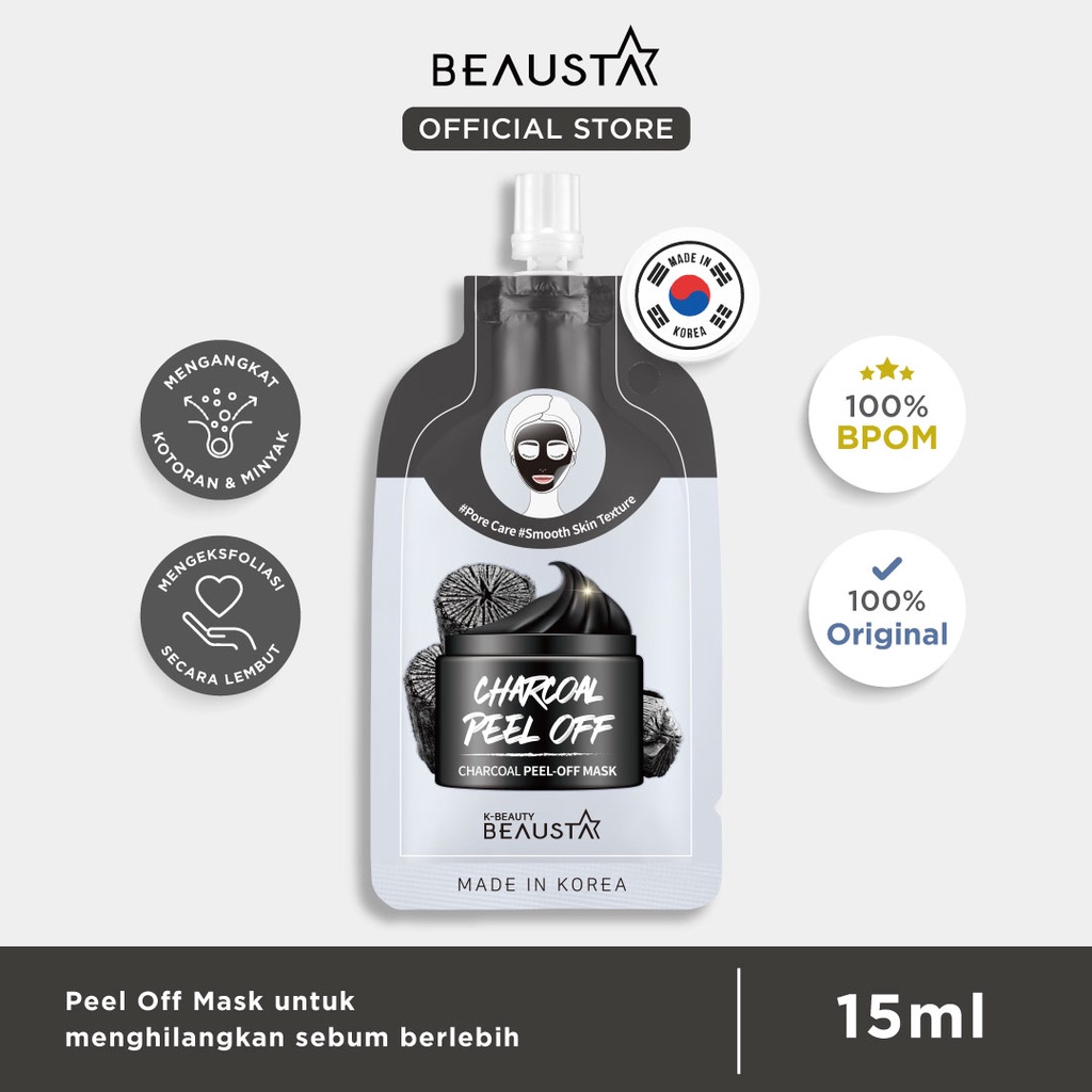 Jual BEAUSTA Charcoal Peel Off Mask (20ml) | Shopee Indonesia