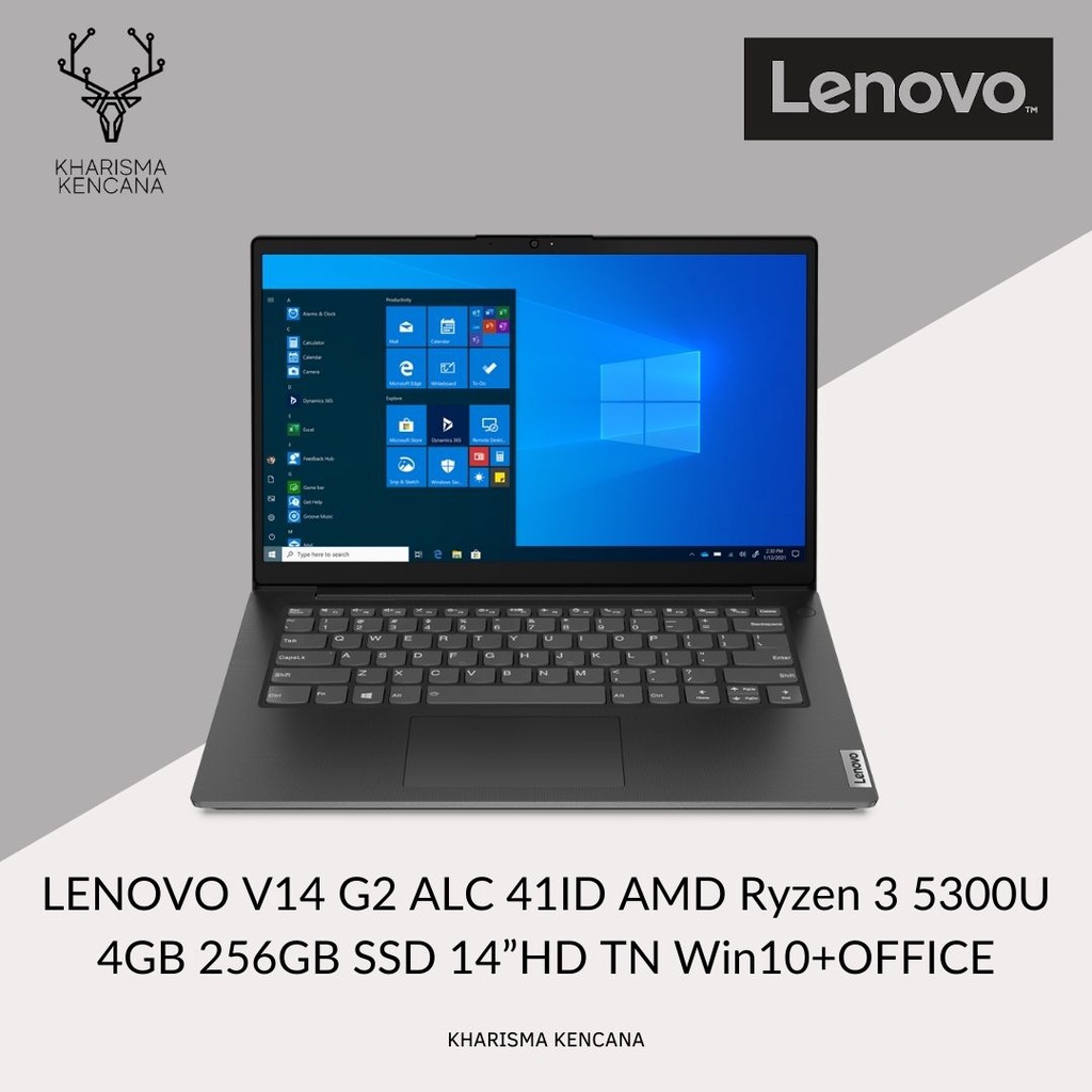 Jual LENOVO V14 G2 ALC glid AMD Ryzen 3 5300U 4GB 256SSD HD TN Win11 ...