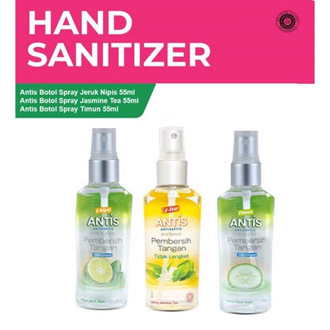 Jual Antis Handsanitiser Spray Jeruk Nipis / Jasmine Tea / Timun 55 ml ...