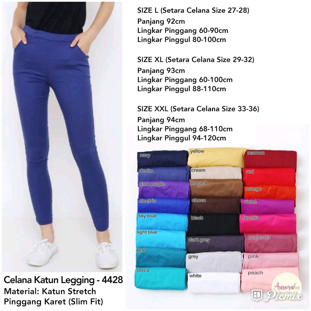 Jual 4428 - Celana Katun Legging (WARNA CERAH) | Shopee Indonesia