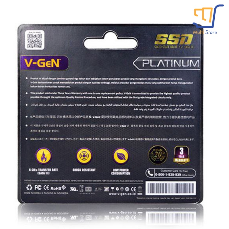 Jual V-GEN SSD SATA 128GB,256GB,512GB VGEN SSD PLATINUM | Shopee Indonesia